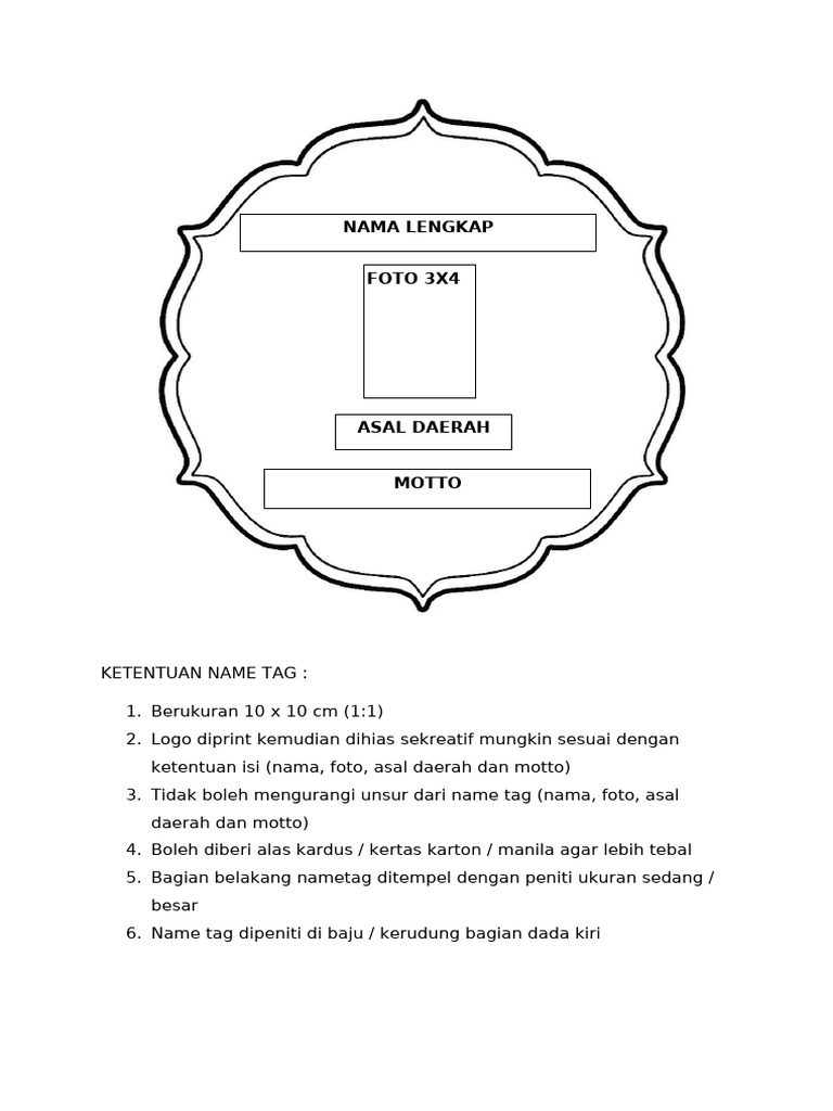 Ketentuan Pembuatan Name Tag Paskibra | PDF