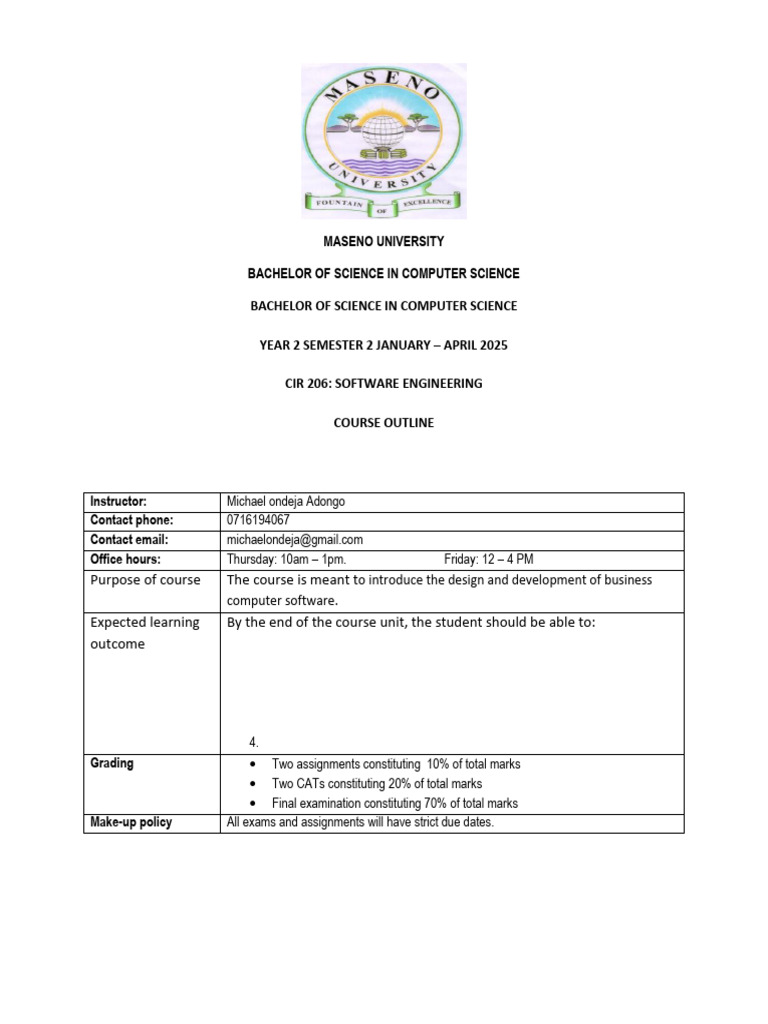 Cir 206 Software Engineering Outline | PDF | Software | Software Testing