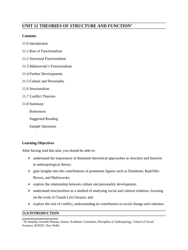 Sample Unit Theories of Structure and Function | PDF | Émile Durkheim ...