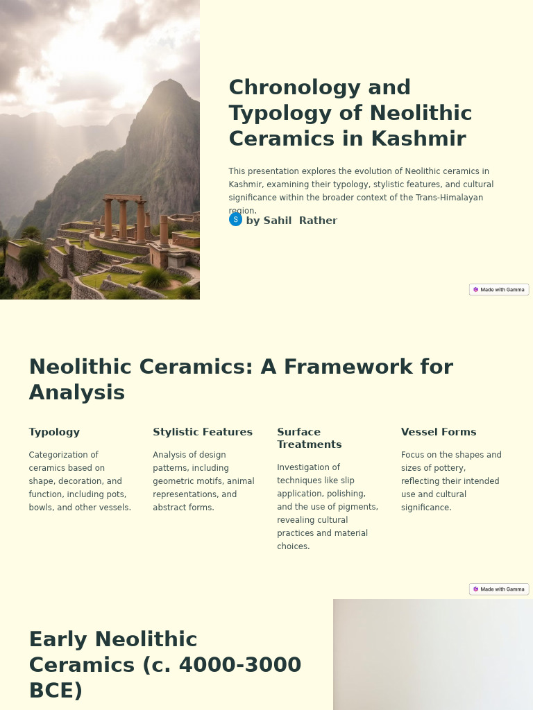 Chronology and Typology of Neolithic Ceramics in Kashmir 1 | PDF ...