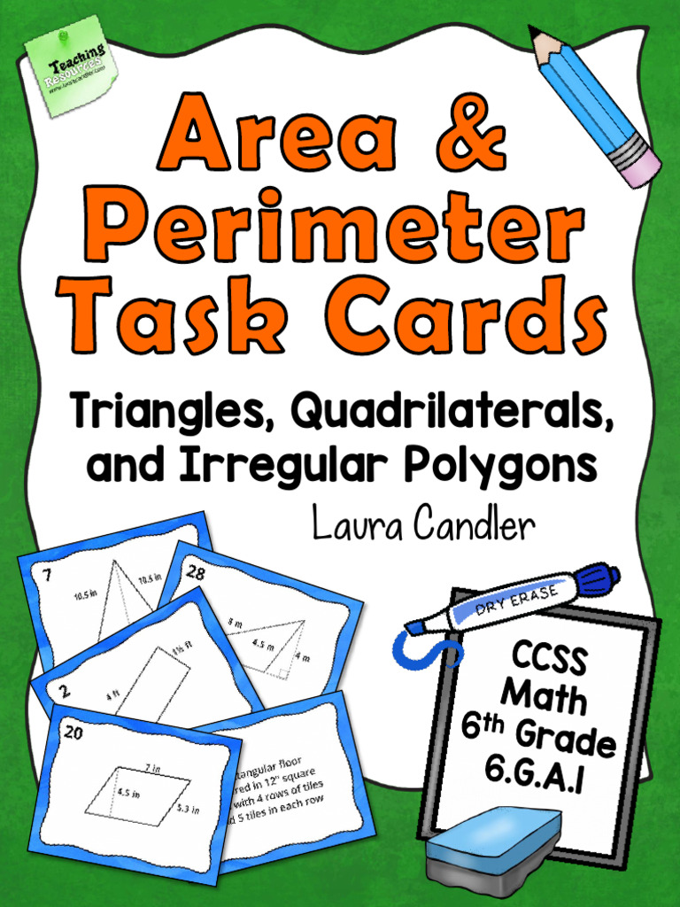 Area and Perimeter Task Cards 6th Grade CCSS | PDF | Area | Length