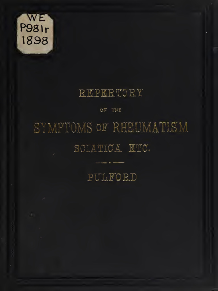 Rheumatism Symptom Repertory Guide | PDF | Neck