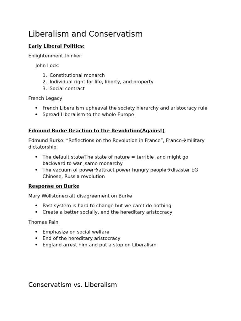 Liberalism and Conservatism | PDF | Liberalism | Edmund Burke