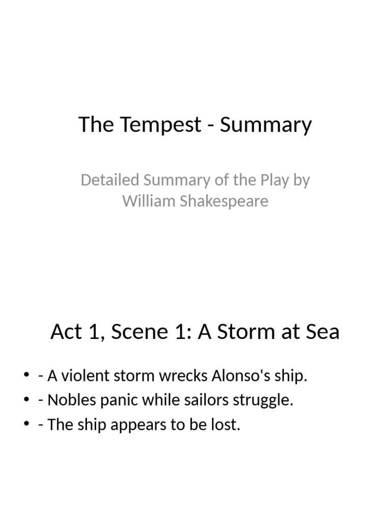 The Tempest Summary | PDF