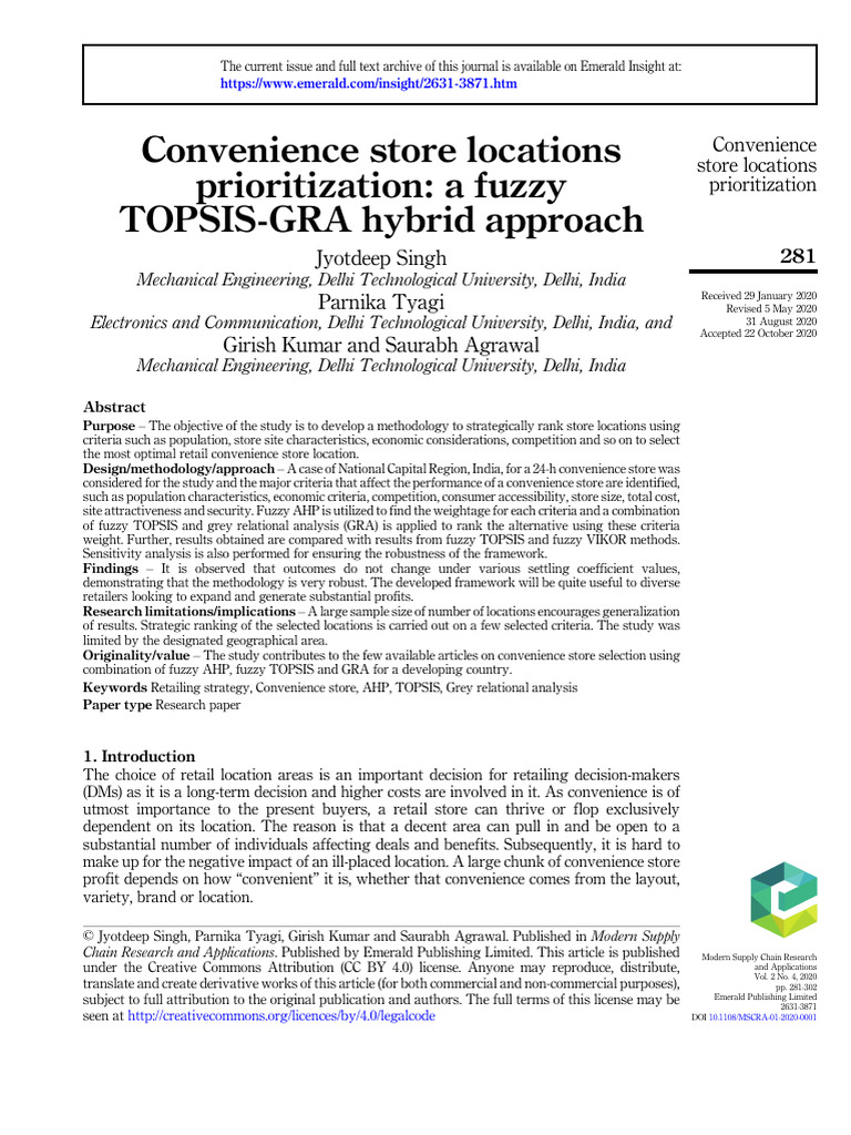 Optimizing Convenience Store Locations | PDF | Methodology | Retail
