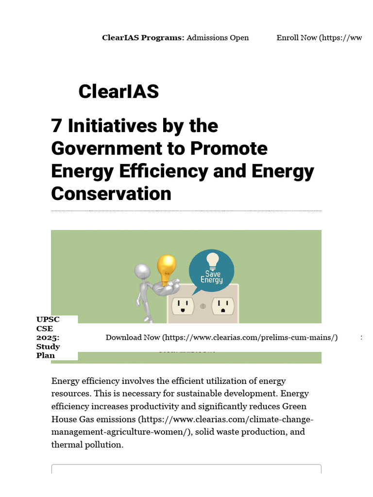 Government Initiatives for Energy Efficiency | PDF | Energy ...