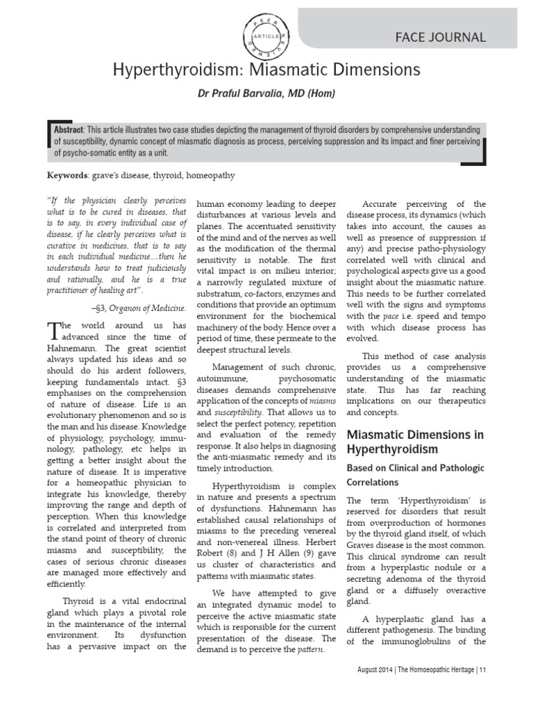DrPraful HyperthyroidismMiasmaticDimensions | PDF | Hyperthyroidism ...