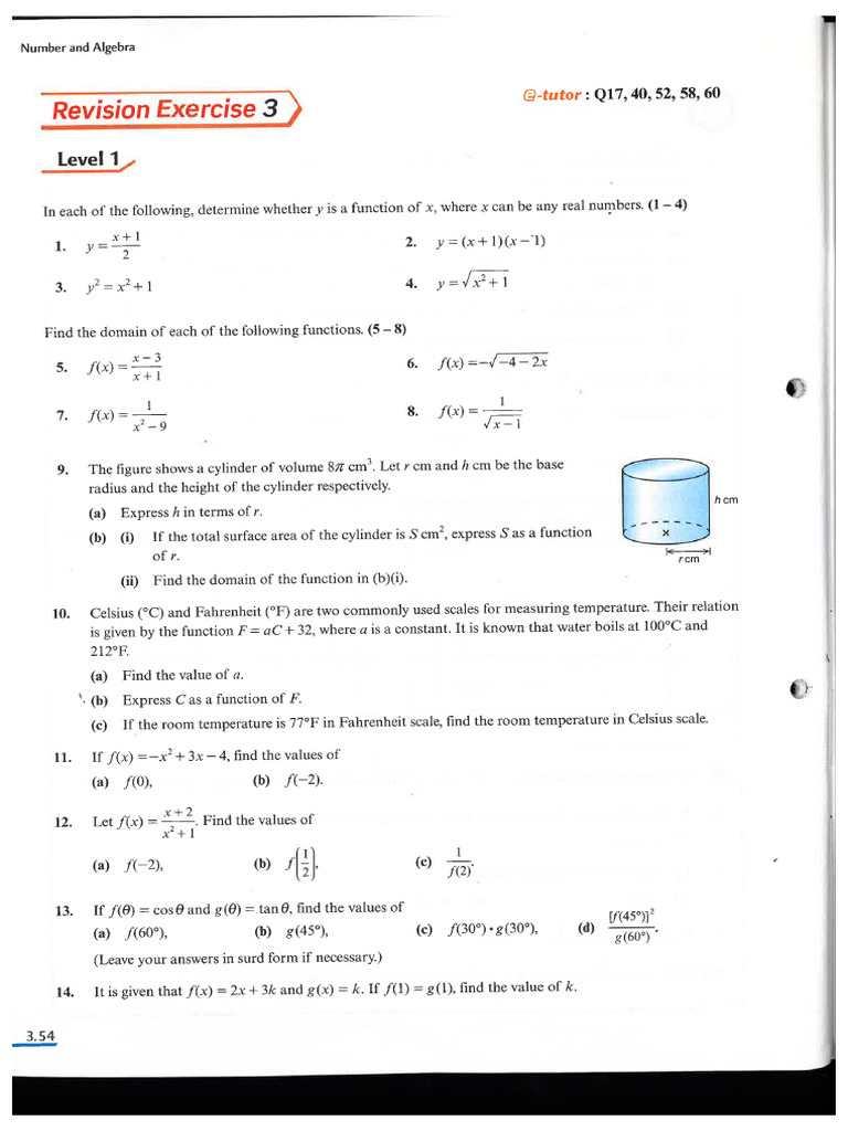 3 Functions and Graphs Rev Ex | PDF