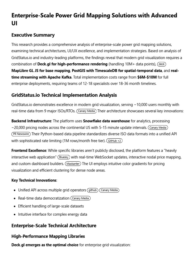 Enterprise-Scale Power Grid Mapping Solutions With Advanced UI | PDF ...