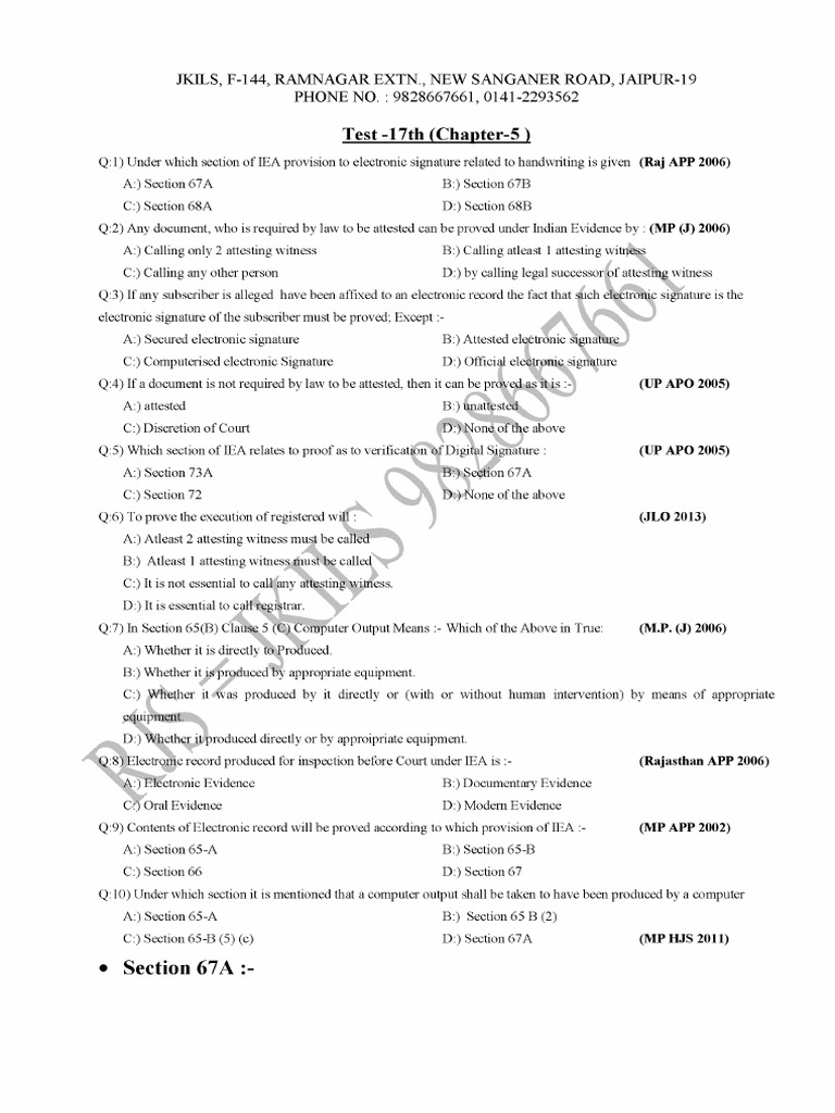 IEA Test - 17th (Chapter 5) | PDF