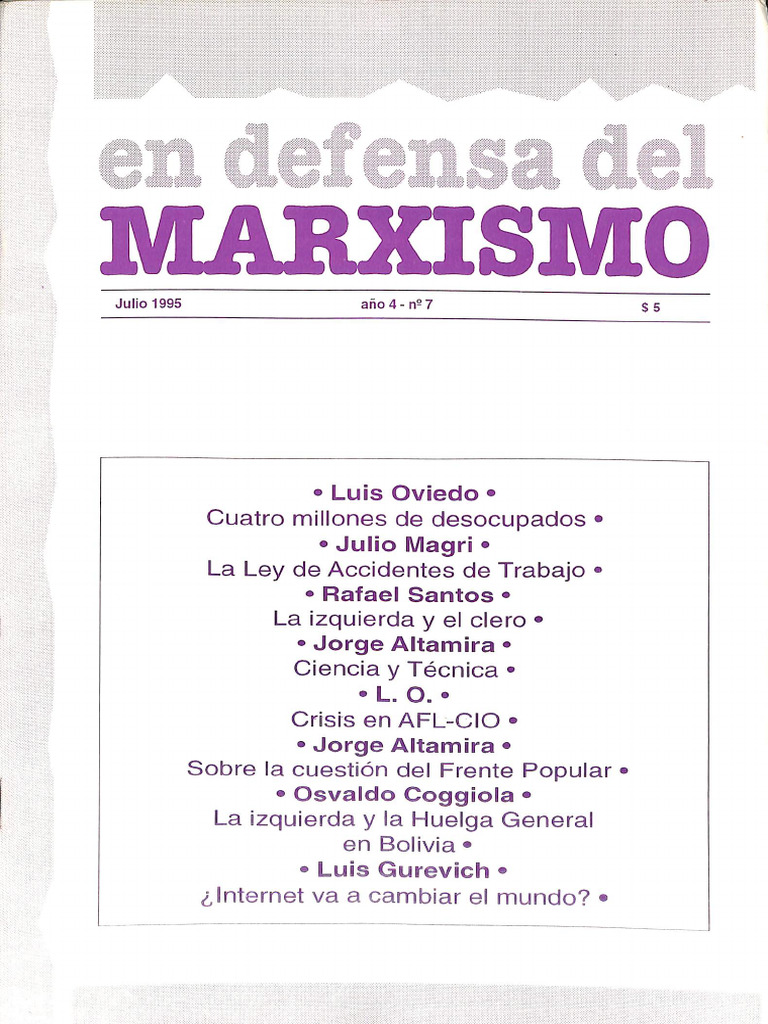 Revista en Defensa Del Marxismo Tomo 7 | PDF