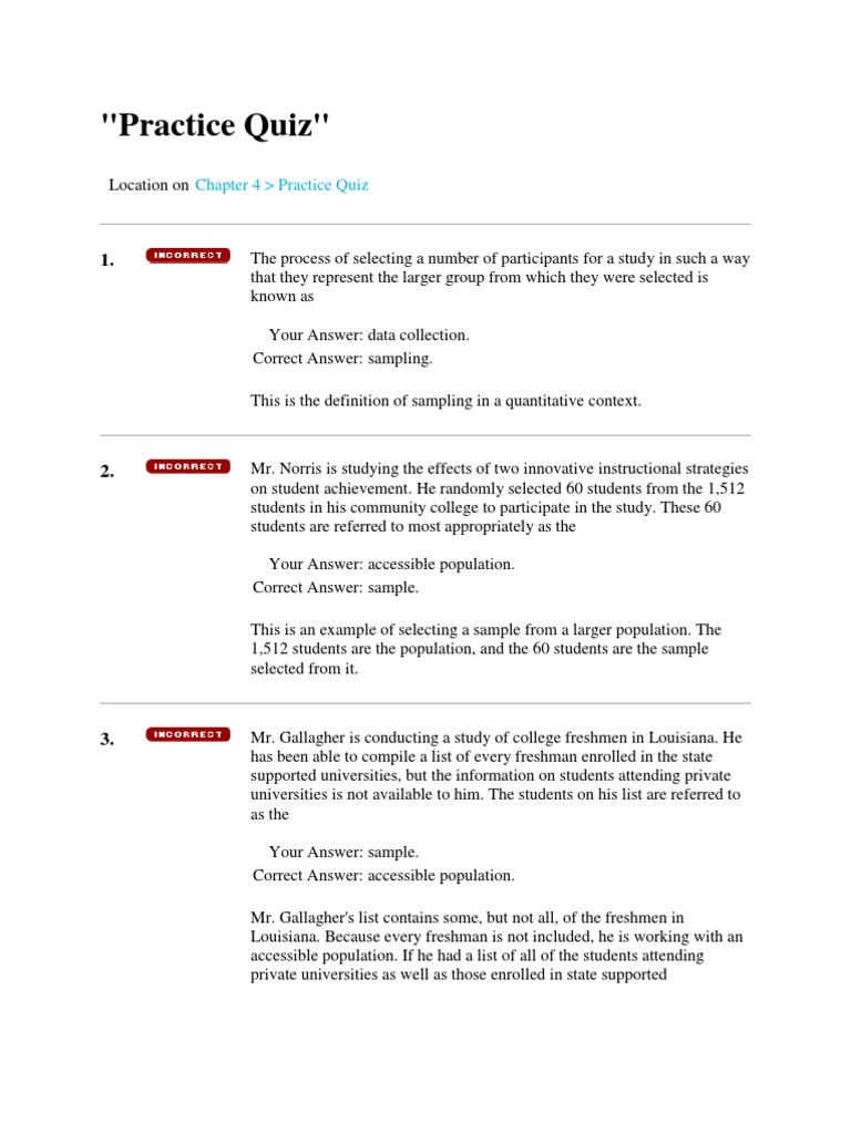 Practice Quiz | PDF | Sampling (Statistics) | Randomness
