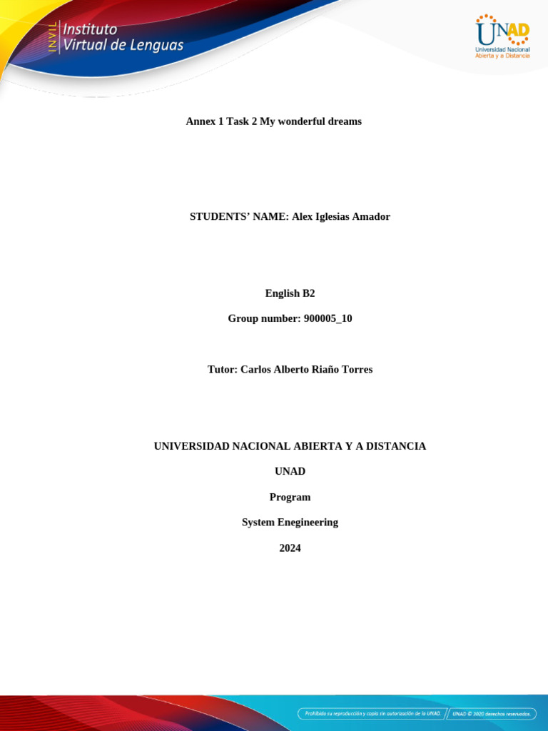 Annex 1 Task 2 - My Wonderful Dreams ALEX | PDF | Psychology | Brand