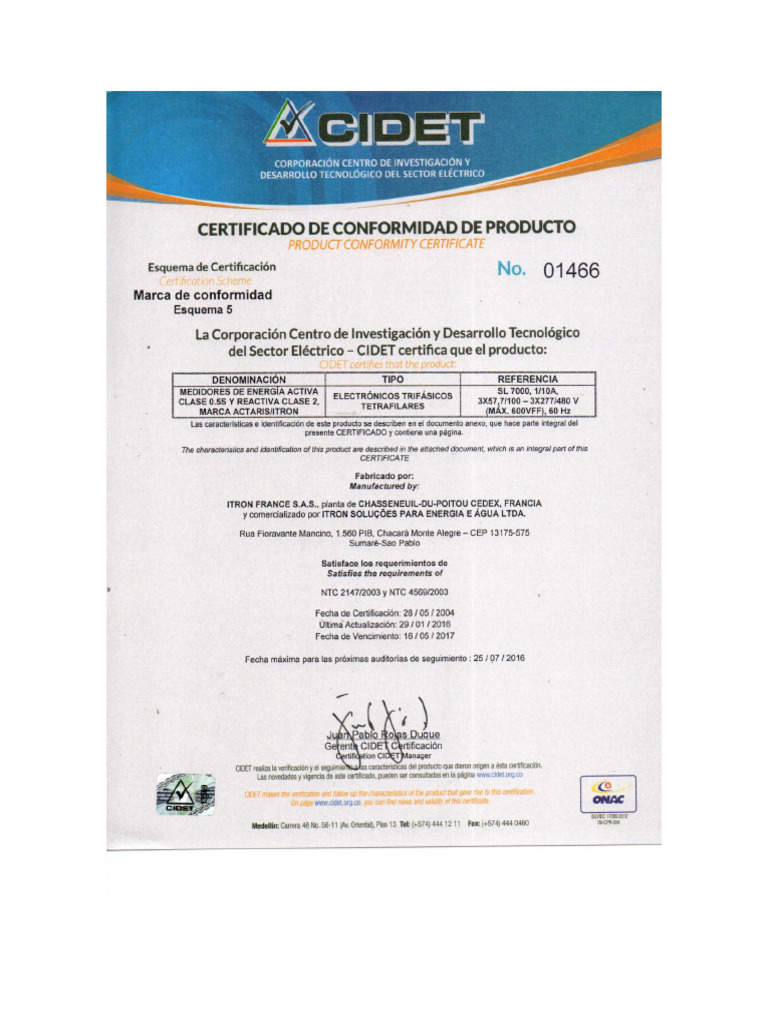 CCNM FRT 00211 Itron Sl7000 d1 | PDF