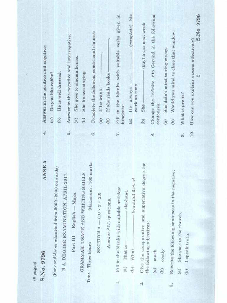 Grammer & Usage & Writing Skills-Assignment 3 | PDF