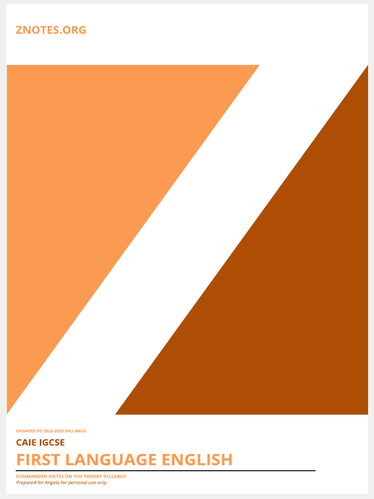 Z Notes - English Language - Paper 1 and 2 Directed Writing | PDF