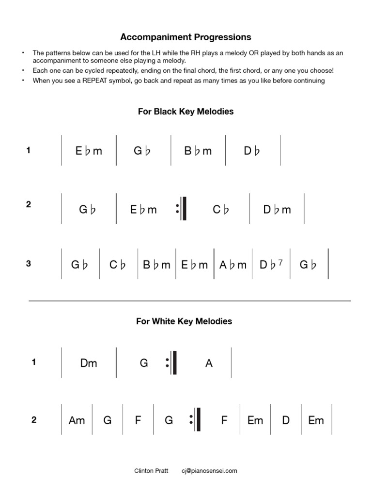 Musical Theater Project Piano Harmony Patterns | PDF