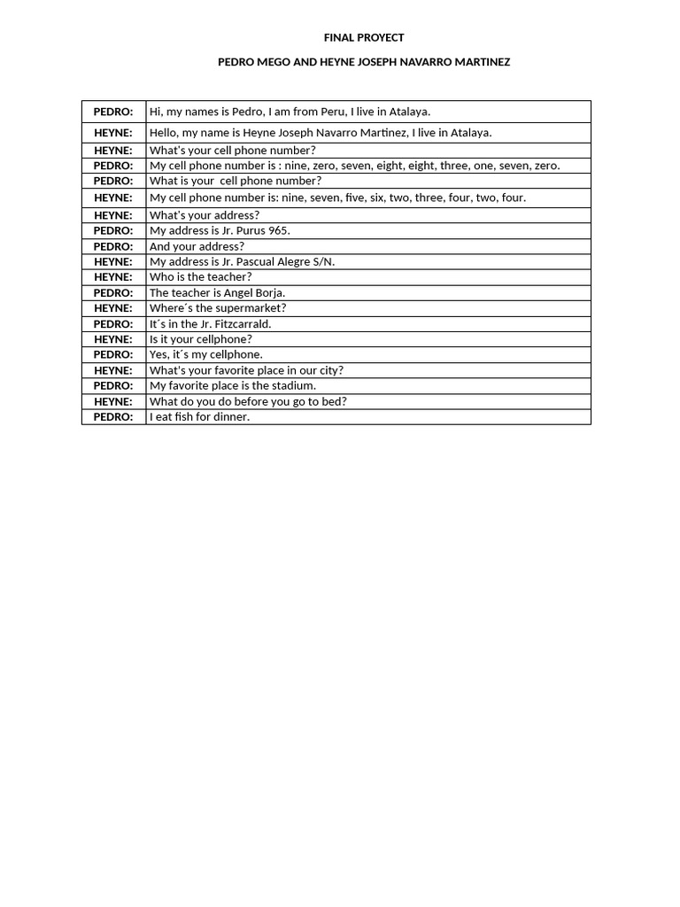 Final Proyect 2 | PDF