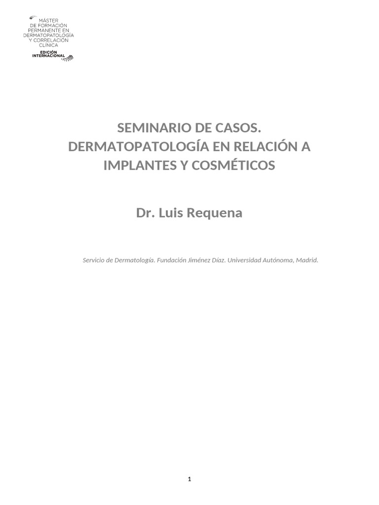 14.2 Seminario de Casos - Dermatopatología en Relación A Implantes y ...