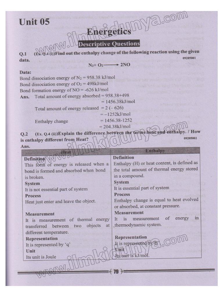 9th Class Chemistry Unique Notes New Syllabus 2025 Chapter 5 Pdf