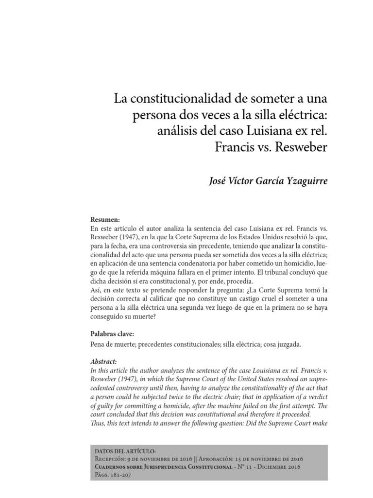 2016 Garcia Yzaguirre. Constitucionalidad de Someter A Una Persona Dos ...