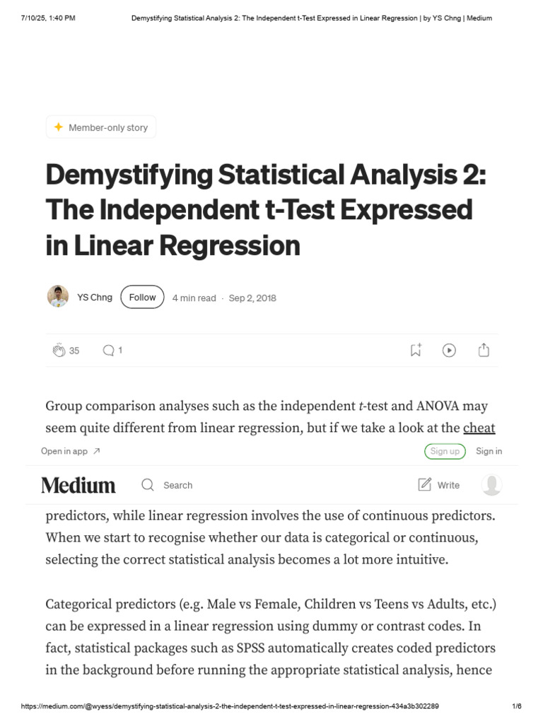 Demystifying Statistical Analysis 2 - The Independent T-Test Expressed ...