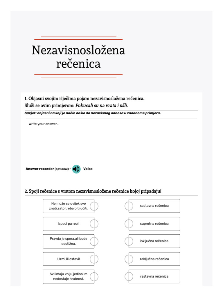 Nezavisnoslozena Recenica | PDF