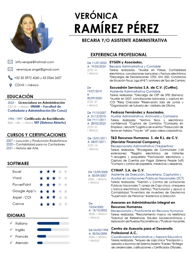 Experiencia en Administración y Contabilidad | PDF | Servicios ...