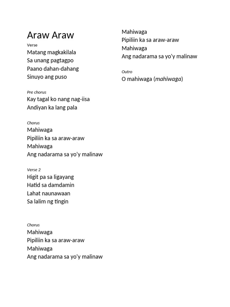 Araw Araw | PDF