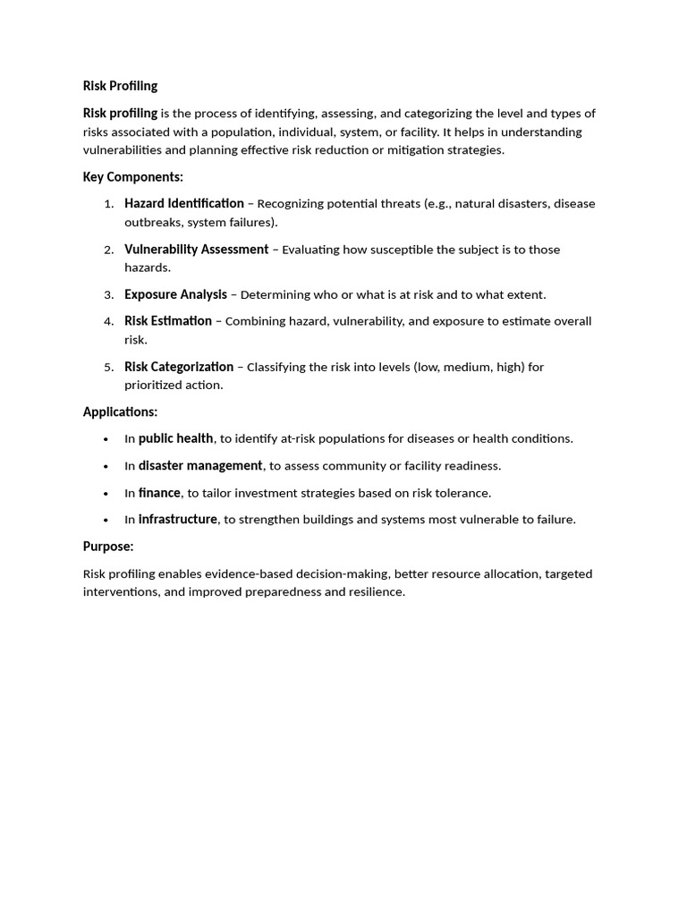 Risk Profiling | PDF