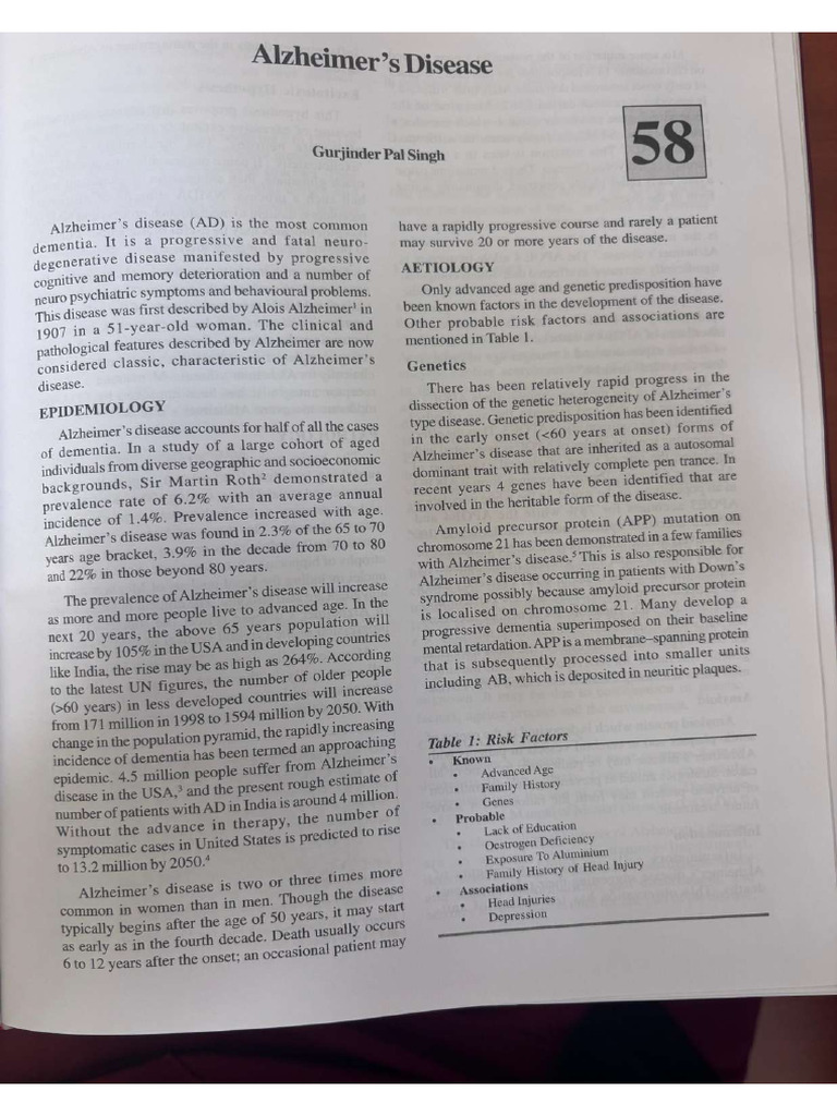 Major Disease of Ageing | PDF