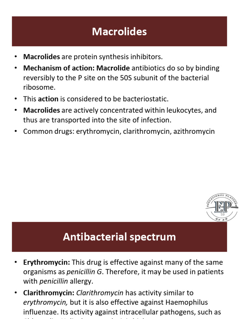 Antibiotics Lecture Tetracycline, Macrolides ETC | PDF | Antibiotics