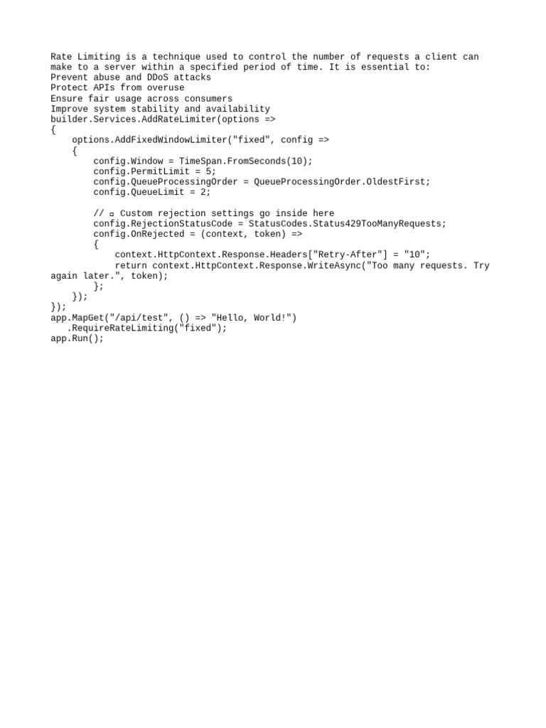 Rate Limit | PDF