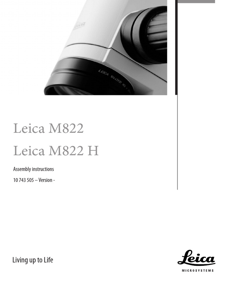 Leica M822 Surgical Microscope Assembly Guide | PDF | Screw | Drill