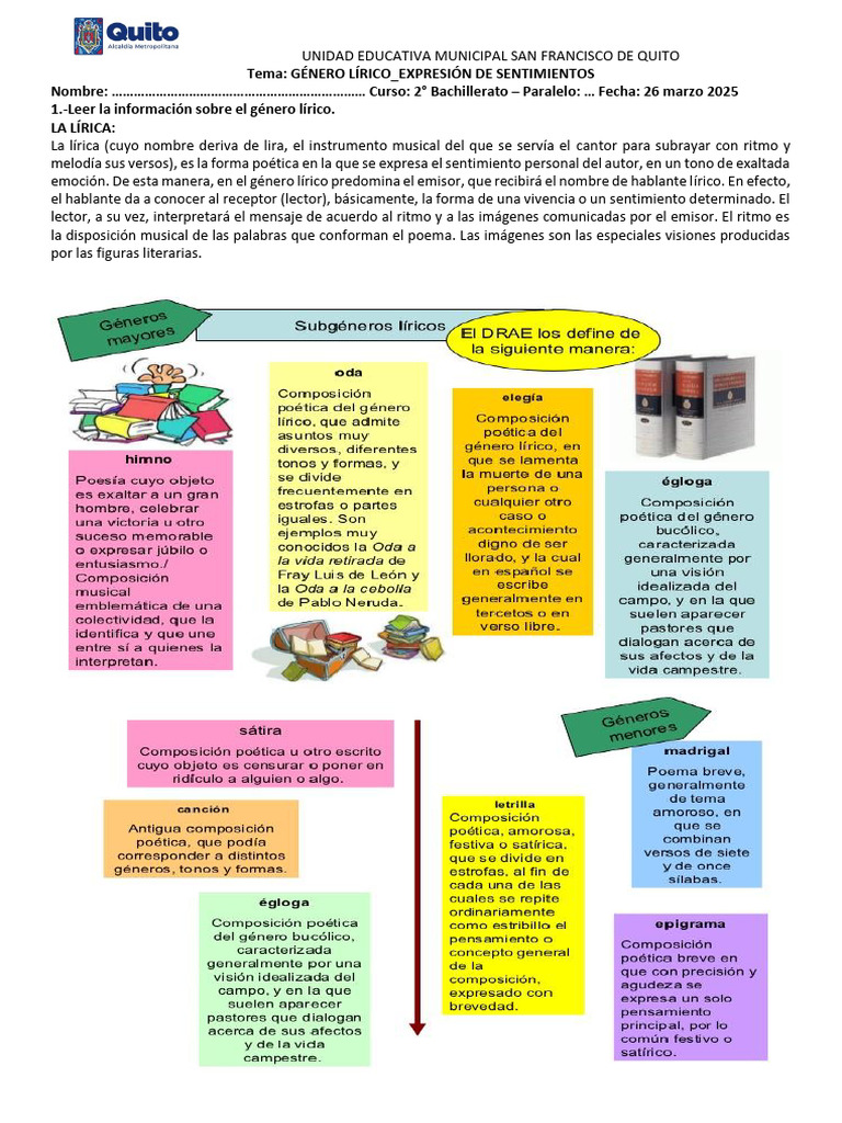 Género Lírico - Figuras Literarias - Identifcar - 2°bach | PDF