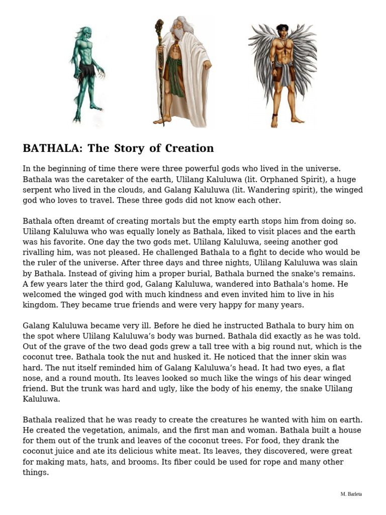 Bathala's Creation Myth Explained | PDF