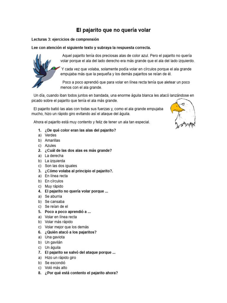 Ejercicios de Comprension Lectora 5to Año | PDF | Gatos | Animales y ...