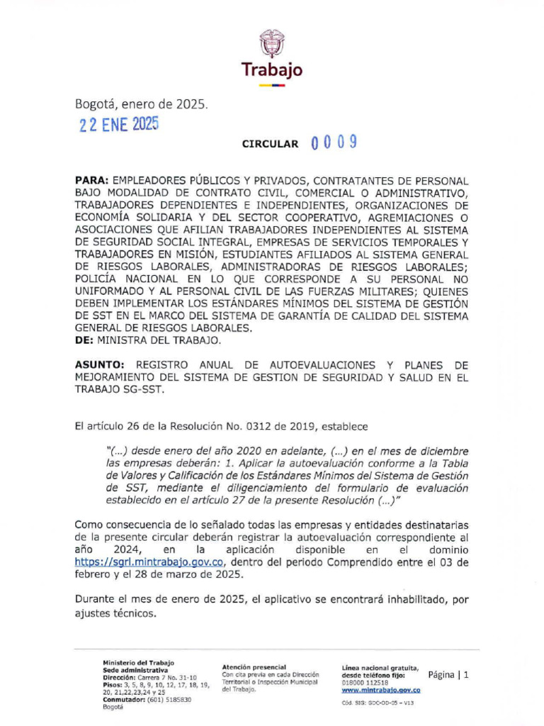 Circular 009 de 2025 Safetya 1 | PDF