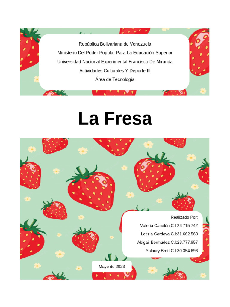 La Fresa | PDF | fresa | Confitería