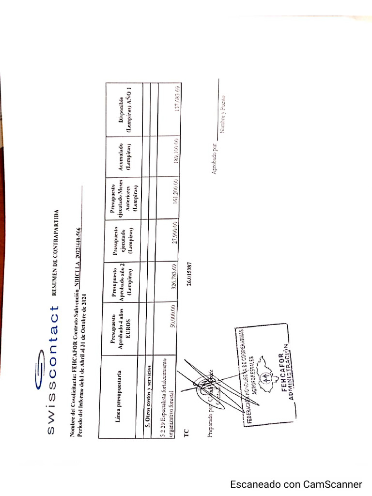 Resumen Contrapartida Firmada 31-10-2024 | PDF