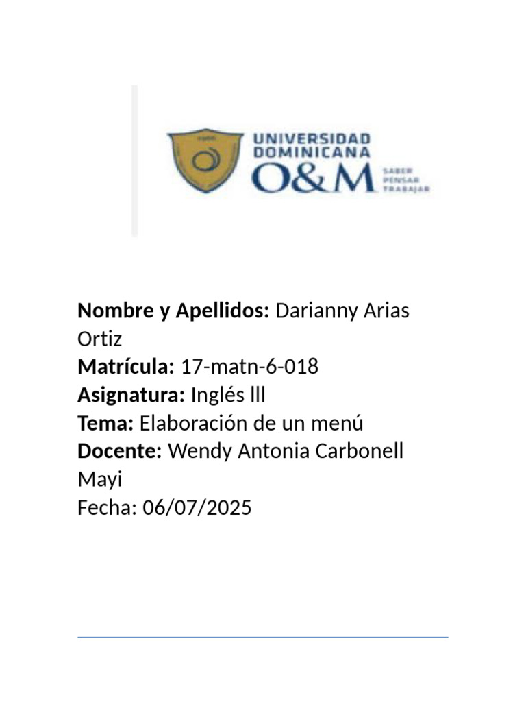 Menú Internacional: Platos y Bebidas | PDF
