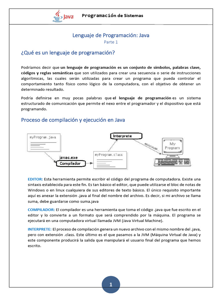 Lenguaje de Programación Java | PDF | máquina virtual de Java | Lenguaje de programación