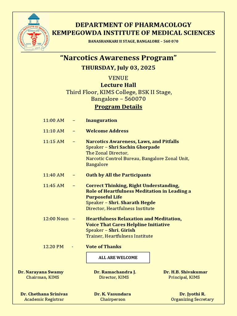 Narcotics Awareness Program 2025 Brochure-Color 1 | PDF