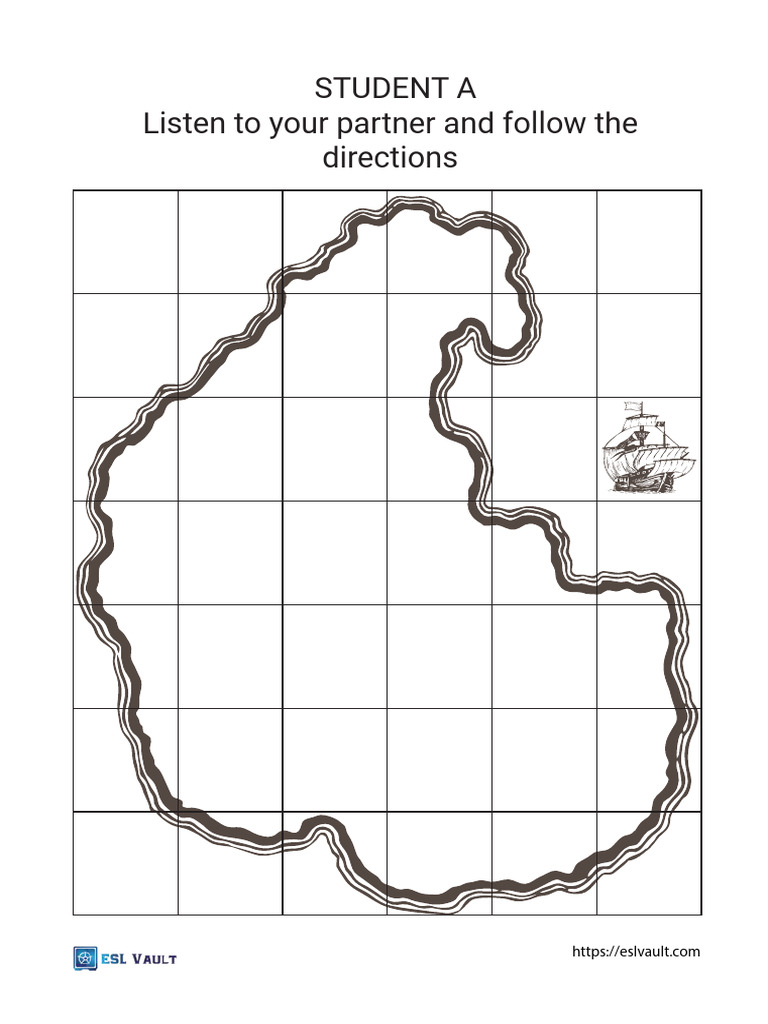 Pirate Map For Teaching Directions Speaking Student A | PDF