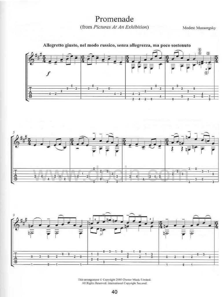 Promenade (Mussorgsky) | PDF