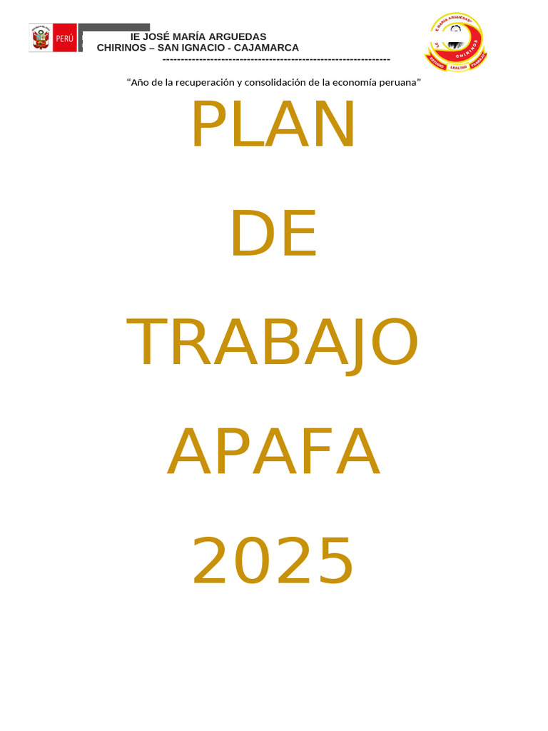 Plan-De-Trabajo-Apafa 2025 | PDF