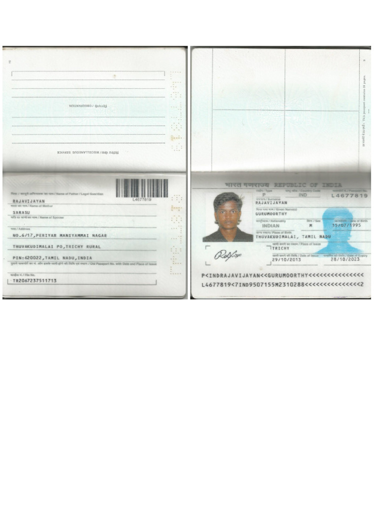 Gurumoorthy - Old Passport | PDF