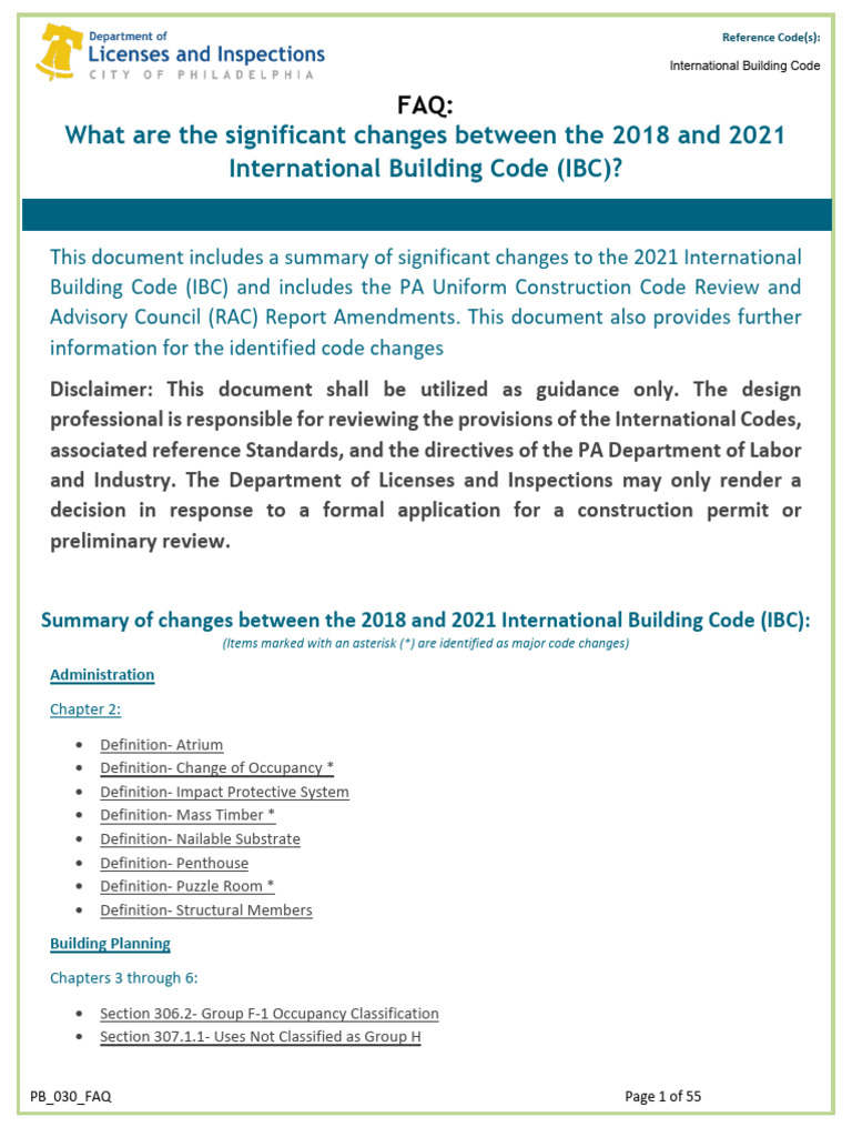 PB 030 FAQ 2021 IBC Significant Changes FAQ | PDF | Deep Foundation | Wall