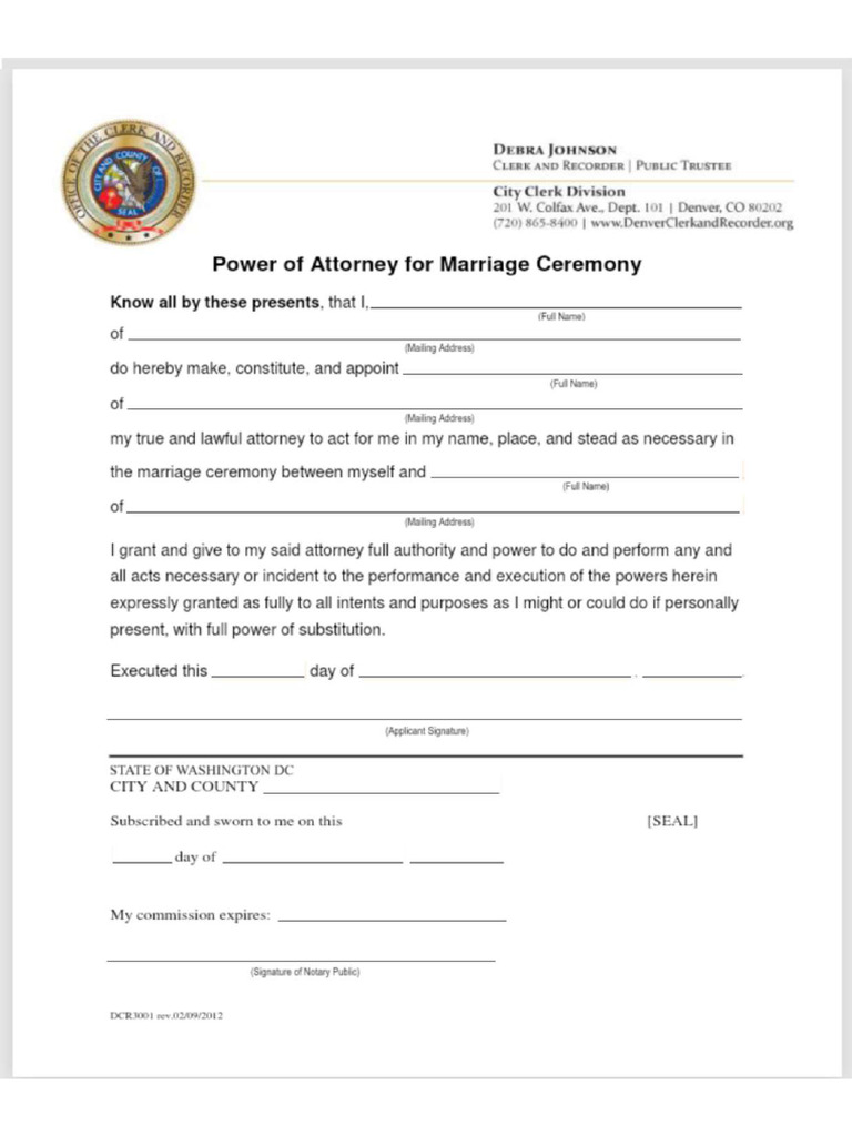 Power of Attorney For Marriage | PDF