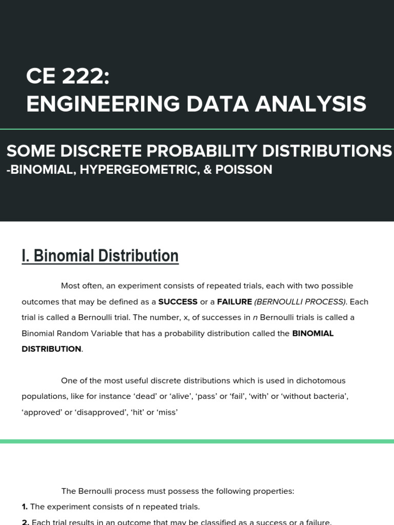 Engg Data Analysis Unit 4 | PDF | Probability Distribution | Teaching ...